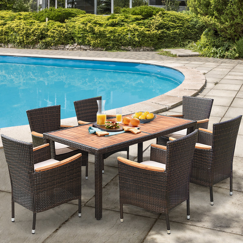 Latitude Run Aliquippa Rectangular 6 Person 59.1 Long Dining Set with Cushions Reviews Wayfair